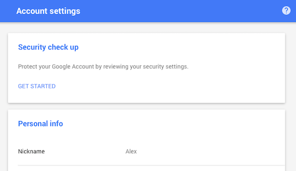 New Interface for Google Account Settings
