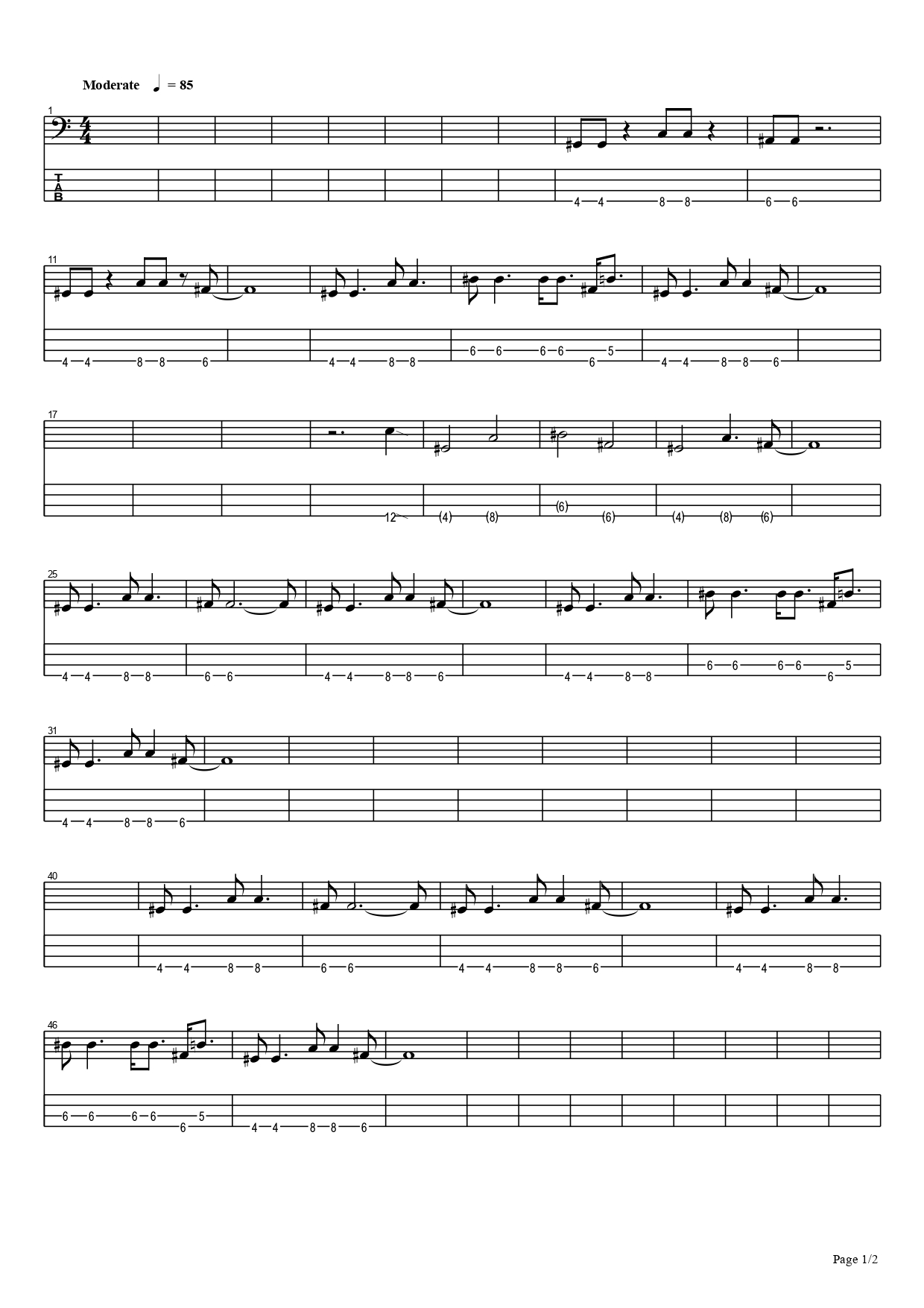 Machine Gun Kelly - Let You Go Bass Tab