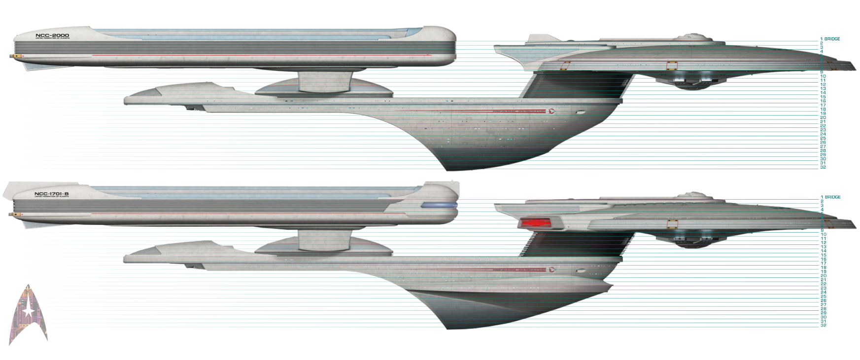 FLEETYARD STAR TREK modeling blog: The size of the Excelsior Class