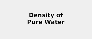 Density of Pure Water 2022