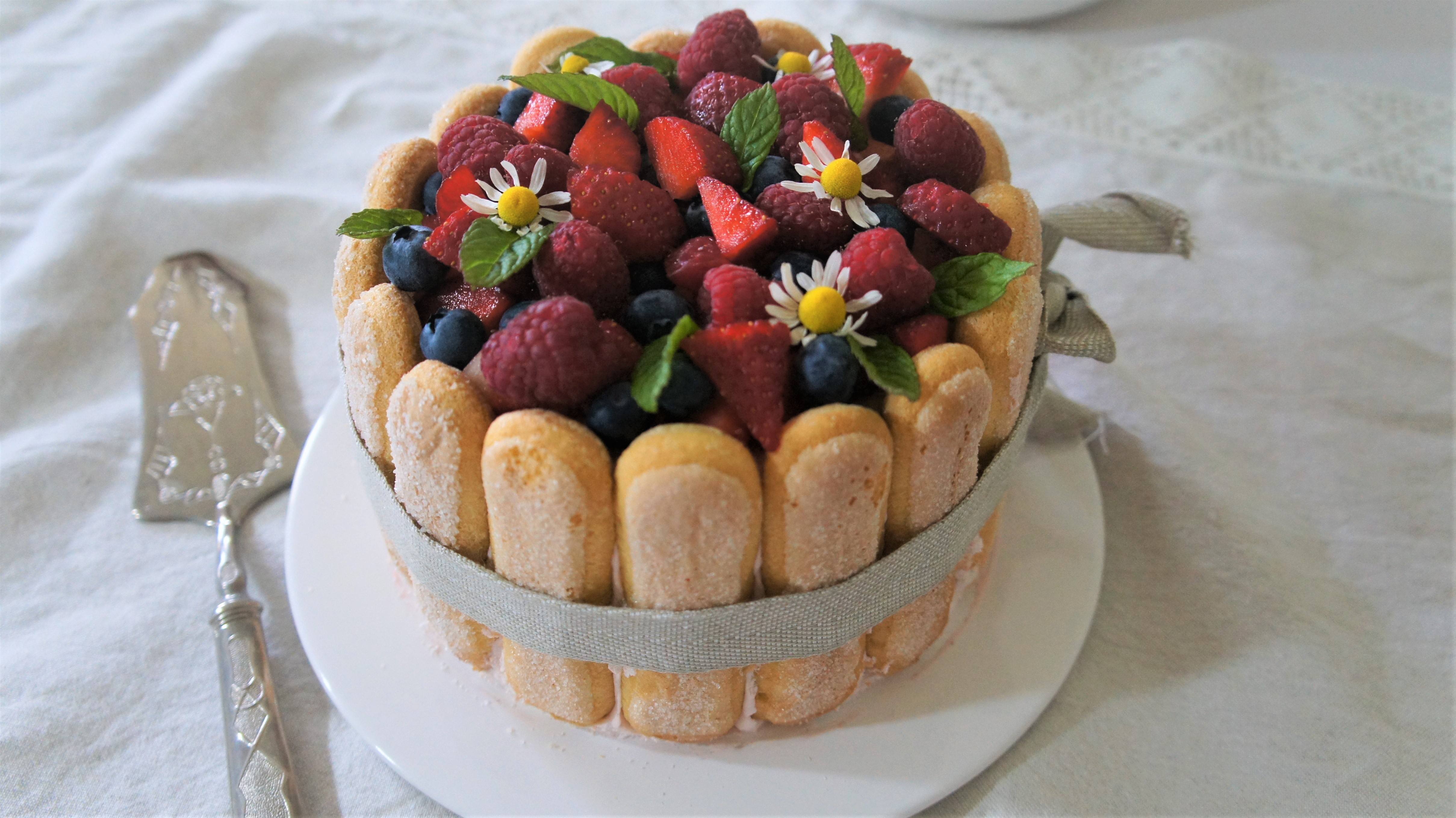 TORTA CHARLOTTE FACILE SENZA COTTURA 🍓 FESTA DELLA MAMMA