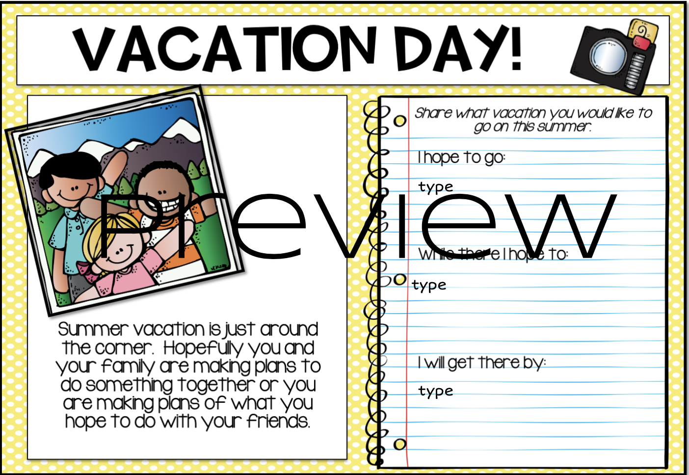 1st Grade Hip Hip Hooray!: Vv is for Vacation...ABC Countdown to Summer