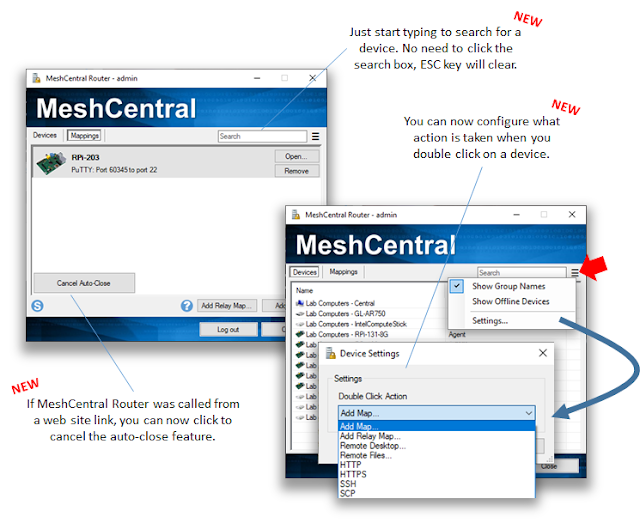 MeshCentral - Desktop Sharing and MeshCentral Router Improvements