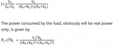 Maximum Power Transfer Theorem for AC circuits
