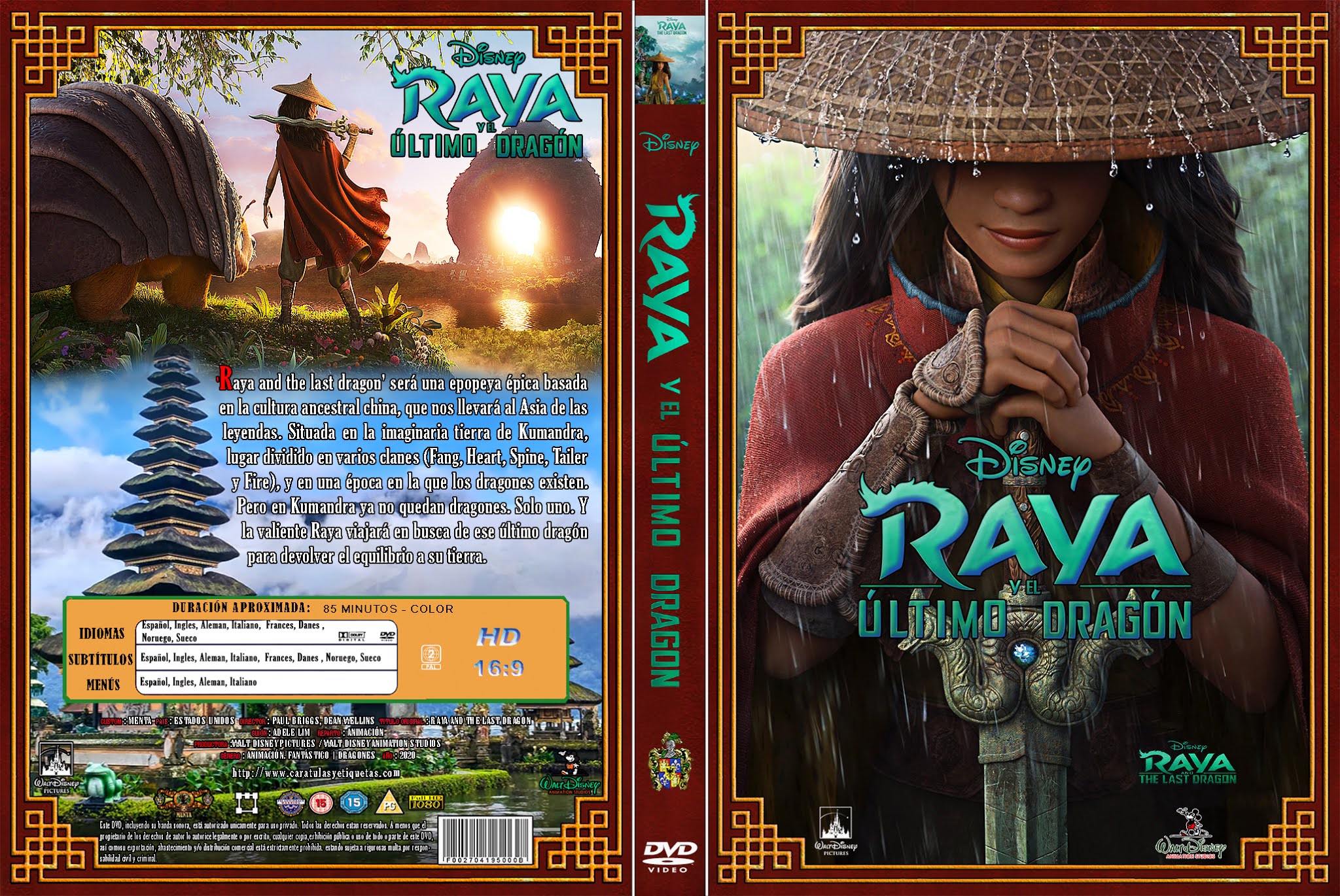 Caratulas y etiquetas: Raya y el ultimo Dragon