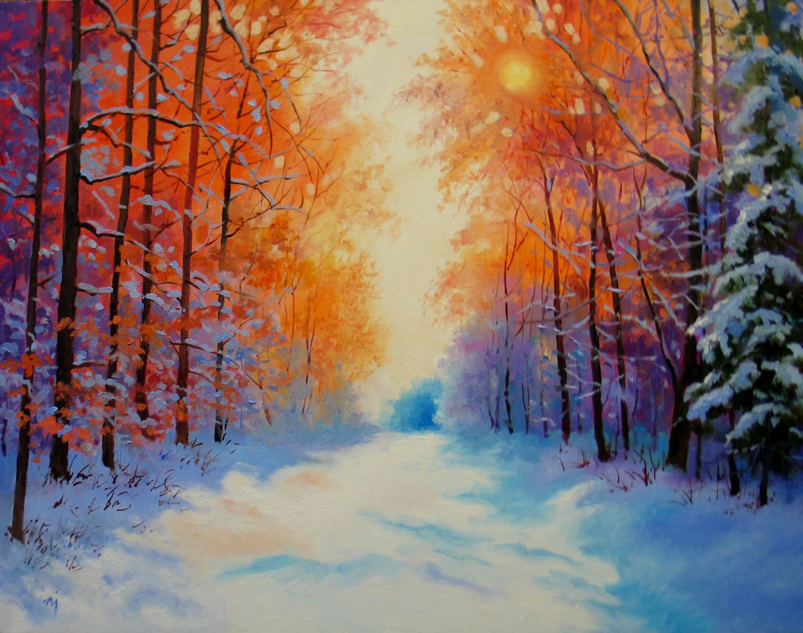 Nel's Everyday Painting: January Fire - SOLD