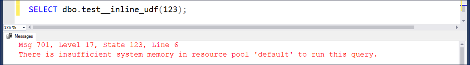 sql.sasquatch: SQL Server 2019 Scalar UDF inlining - OOM in some cases