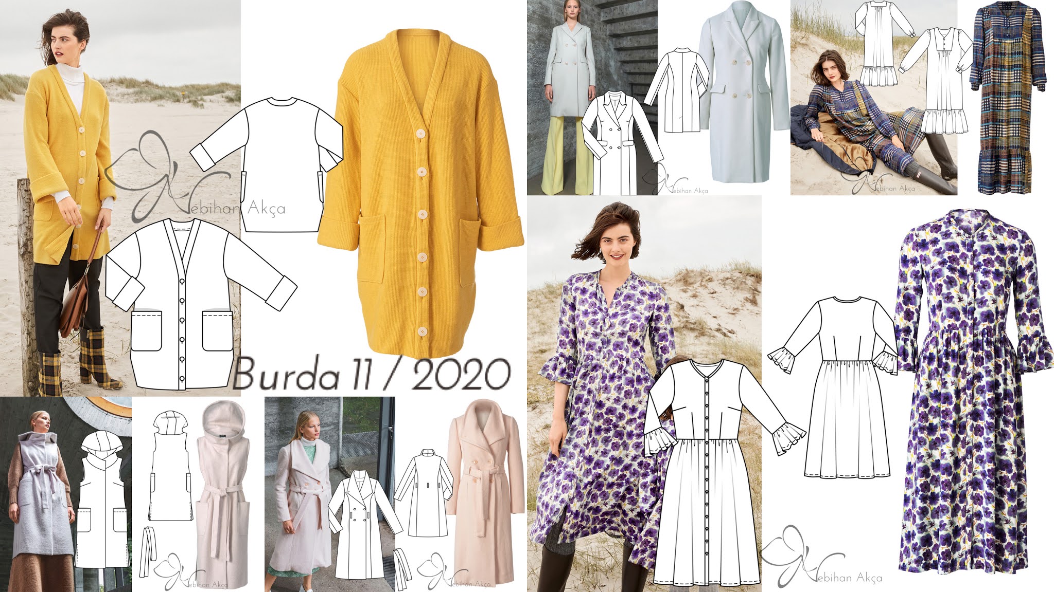 Burda Style 2020 / 11 Kasım Sayısı Ön İzlemesi Tüm Modeller Teknik Çizimli