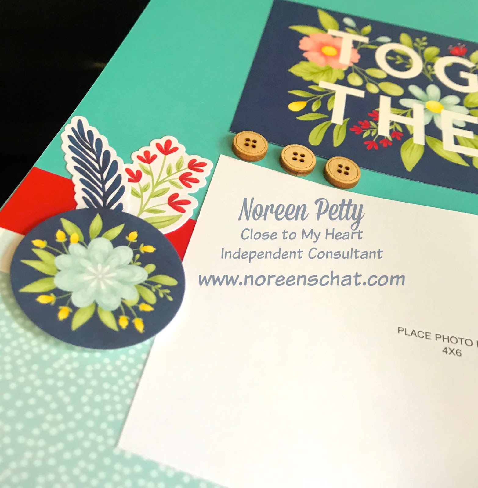 Noreen's Scrap N Chat: CTMH Stitched Together Scrapbook Layout