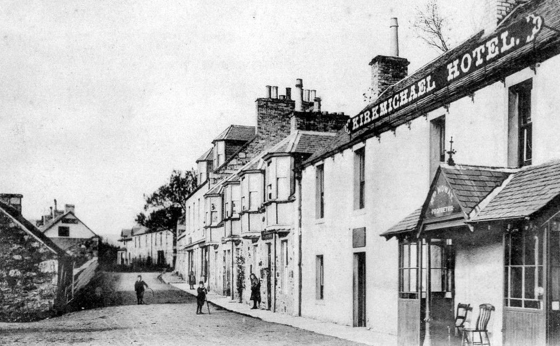 Tour Scotland: Old Photograph Main Street Kirkmichael Perthshire Scotland