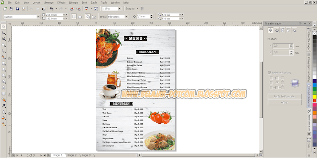 Cara Membuat Daftar Menu Makanan di CorelDRAW - Kumpulan Tutorial