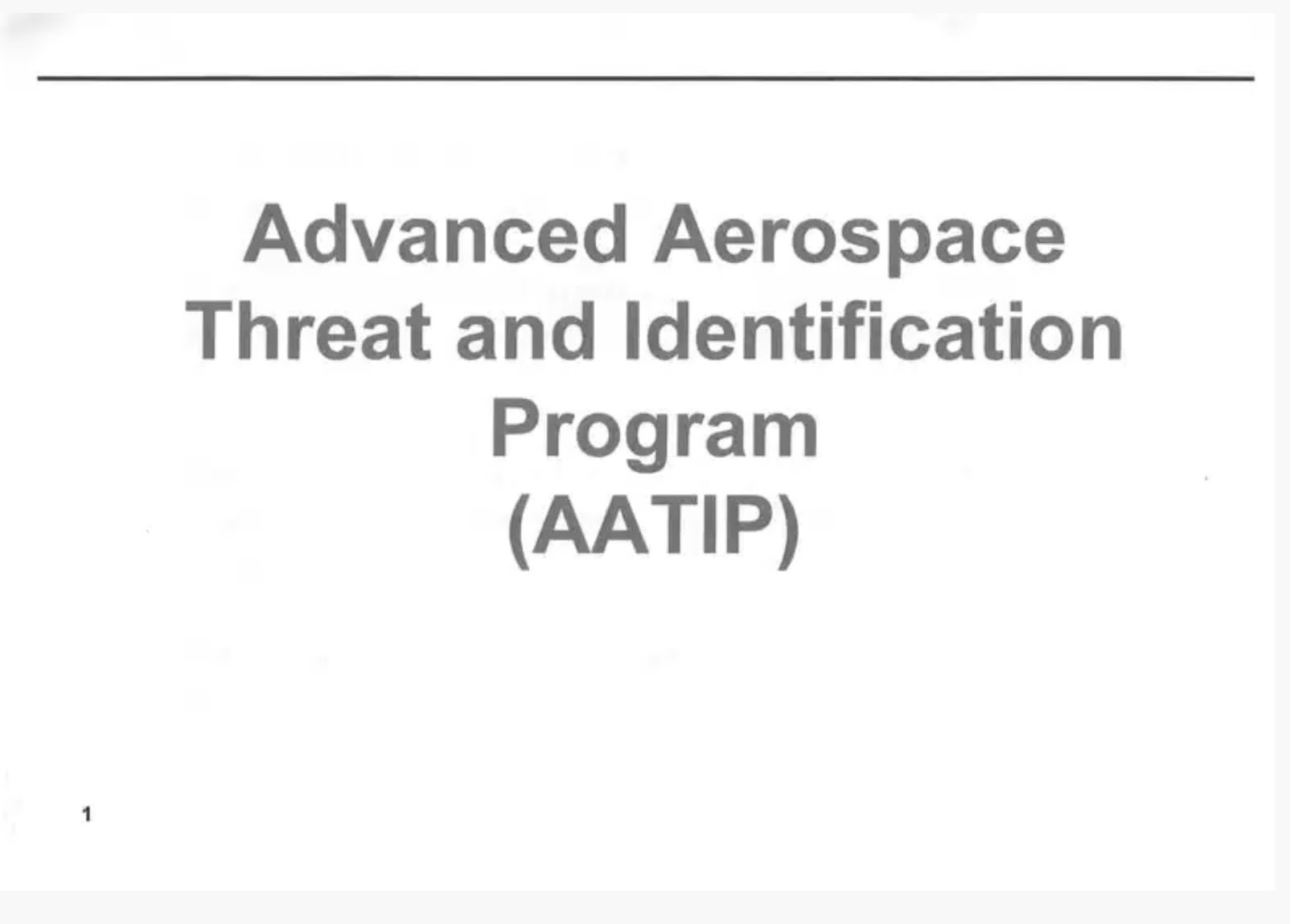 Advanced Aerospace Threat and Identification Program (AATIP)