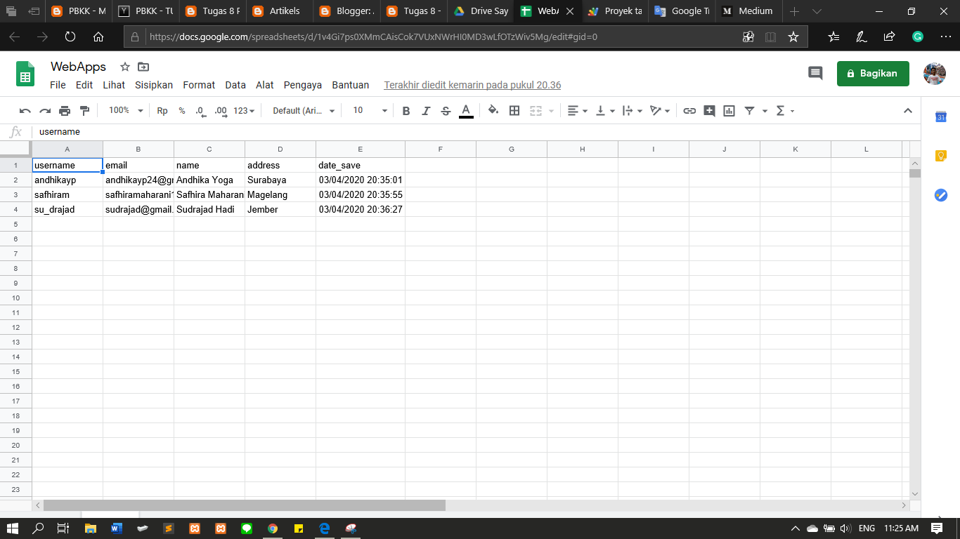 Tugas 8 - Google Framework