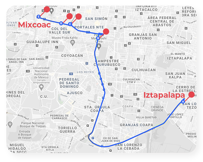 Nueva ruta de Urbvan en apoyo a la línea 12