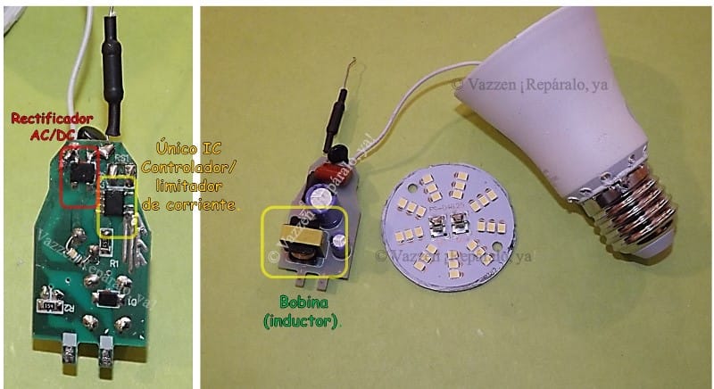 Funcionamiento del circuito en lámparas y luminarias LED´s. Diagramas y ...