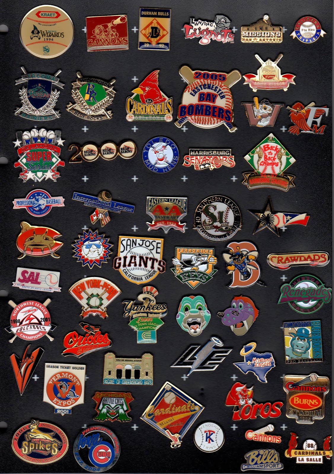 baseball pin collection display collecting : Minor league baseball pin ...