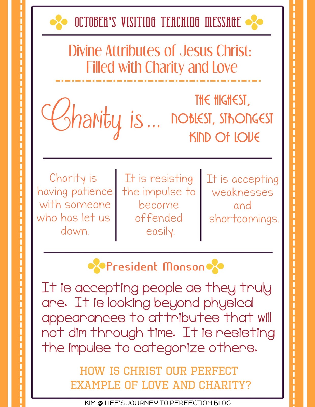 Life's Journey To Perfection: October 2015 Relief Society Visiting ...