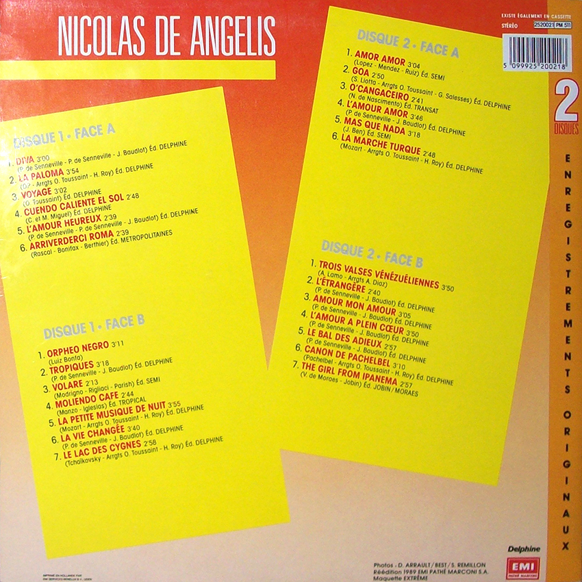 les sensass sillons: Nicolas De Angelis (Double compilation 1989)