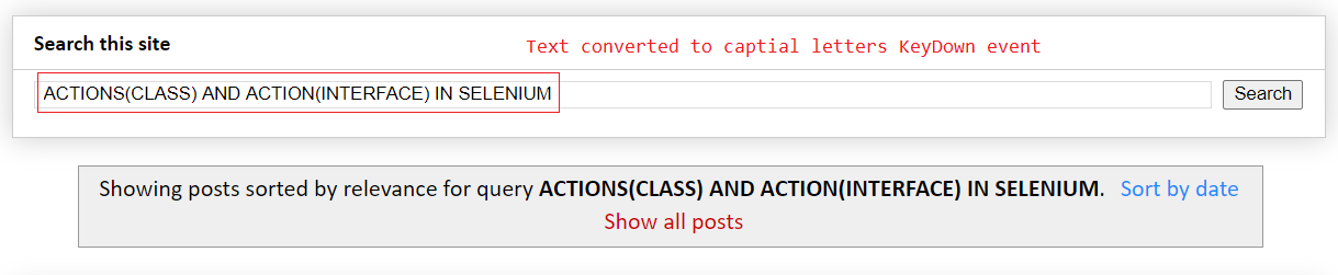 Actions Class And Action Interface In Selenium Demonstration Of Keyboard Events In Selenium