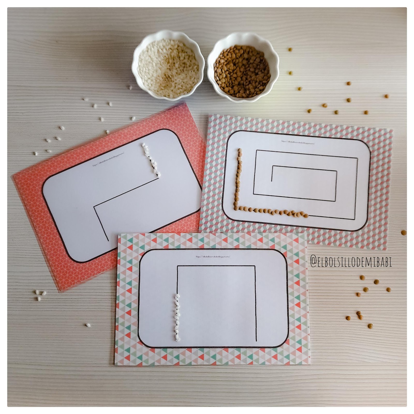 El bolsillo de mi babi: Tarjetas de motricidad fina.