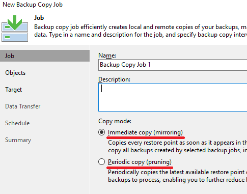 Veeam Backup: Immediate copy (mirroring) | SYSADMIT