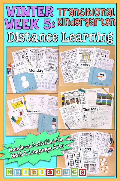 Distance Learning Packets for TK or Kinder - Winter WEEK 4! (NO PREP P ...