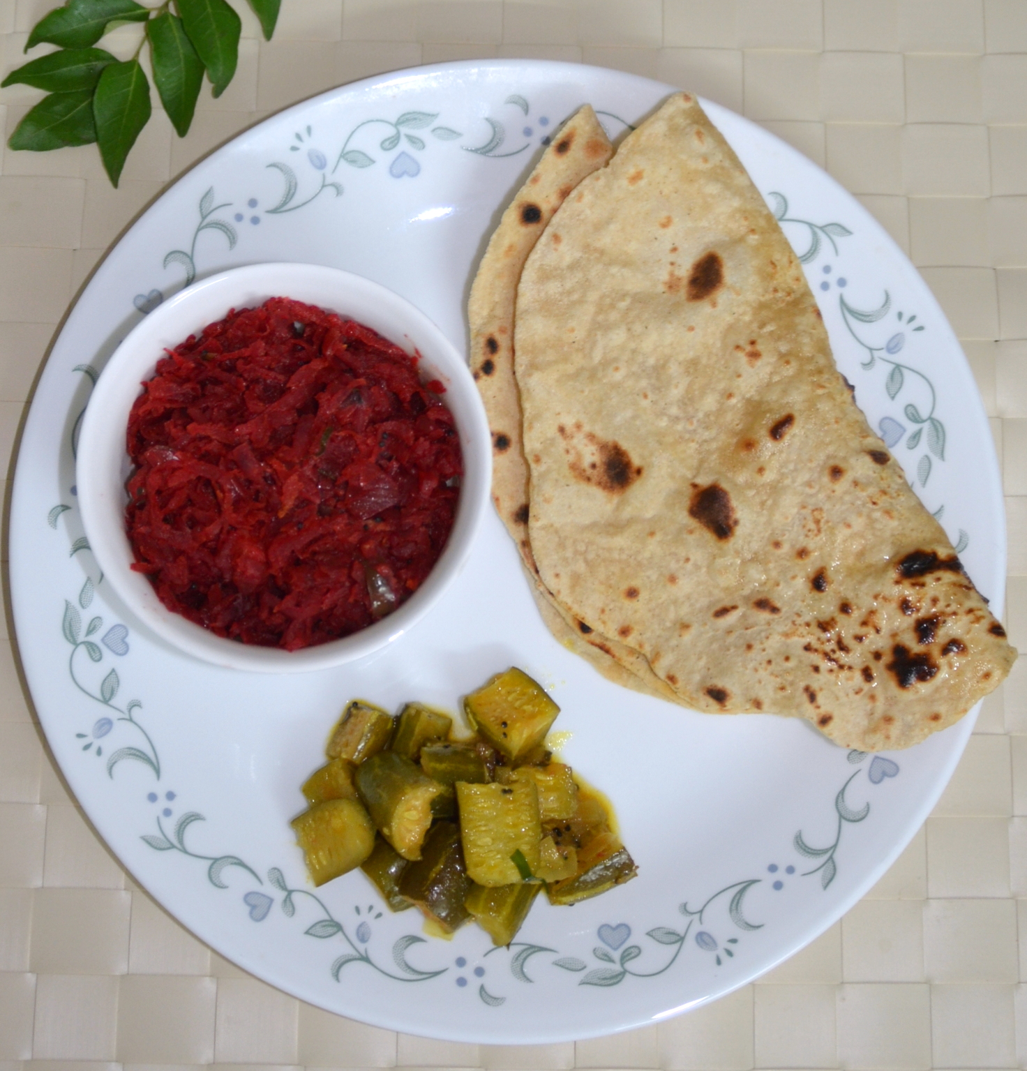 Palateo: Chapati with Beetroot Stir Fry and Tindora Sabzi