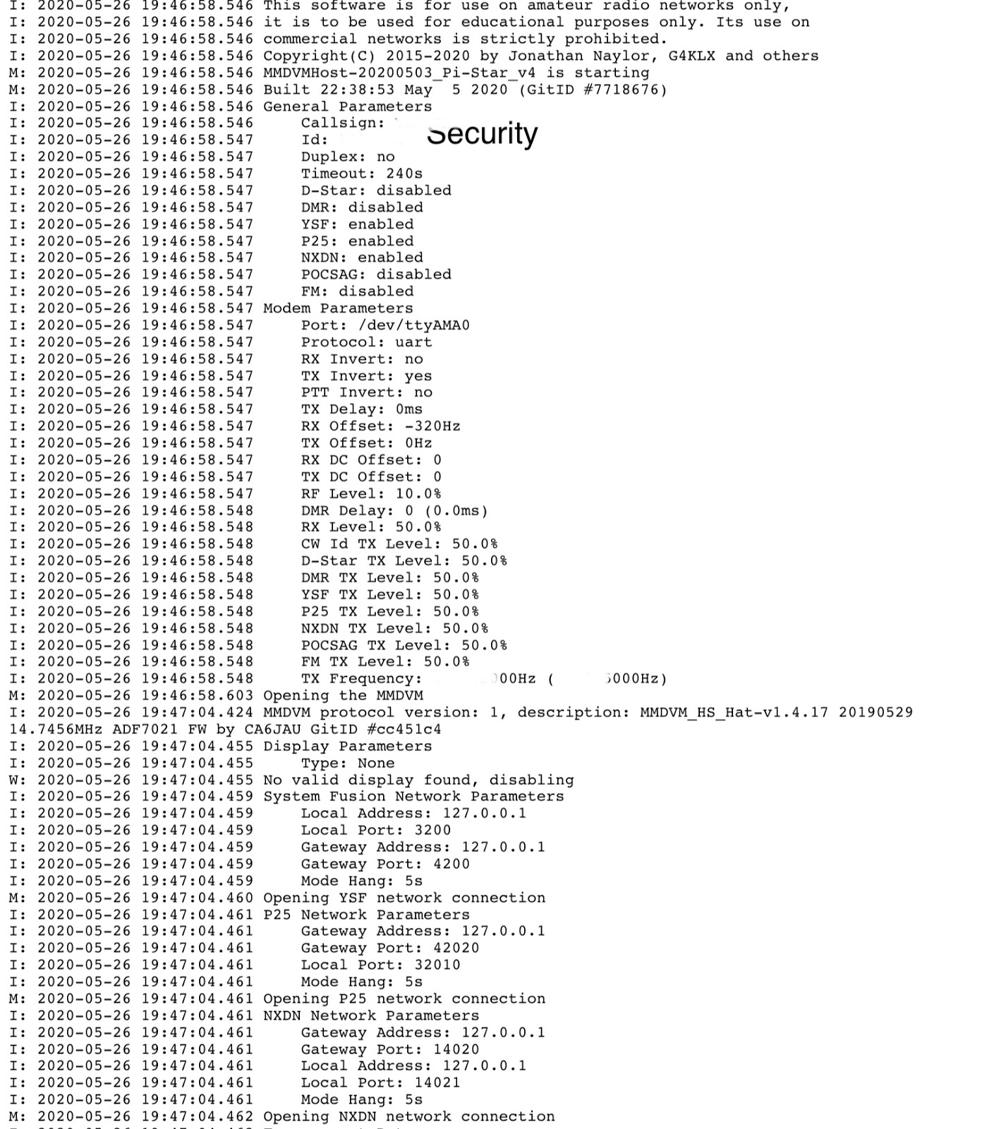 PI-Star Hotspot Interface: Pi-star Modem Log File