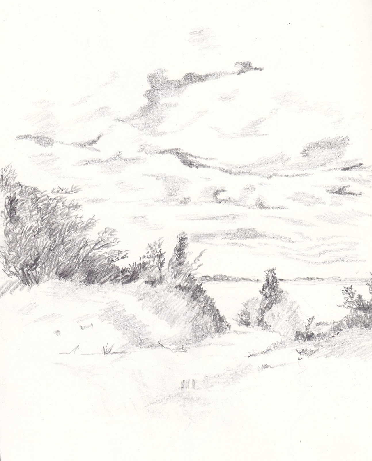365 Arty Days: Day 140: Drawing 6 - cloudy skies