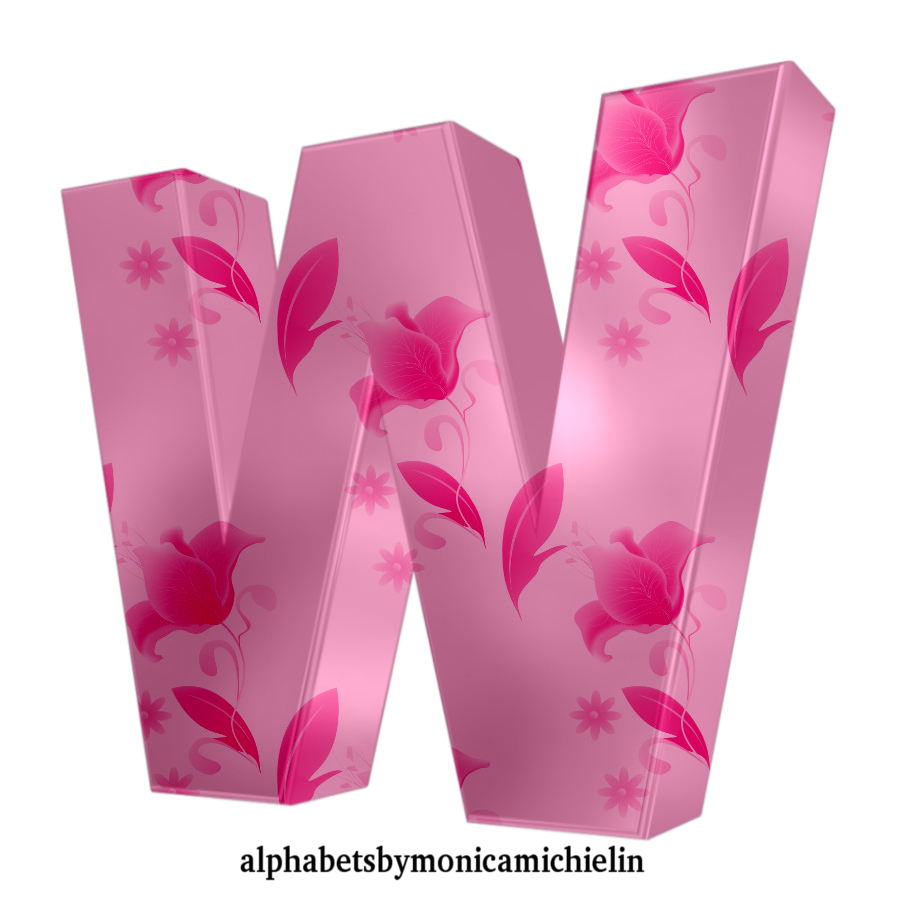 M. Michielin Alphabets: PINK FLOWERS PASTEL ALPHABET SEAMLESS, NUMBERS ...