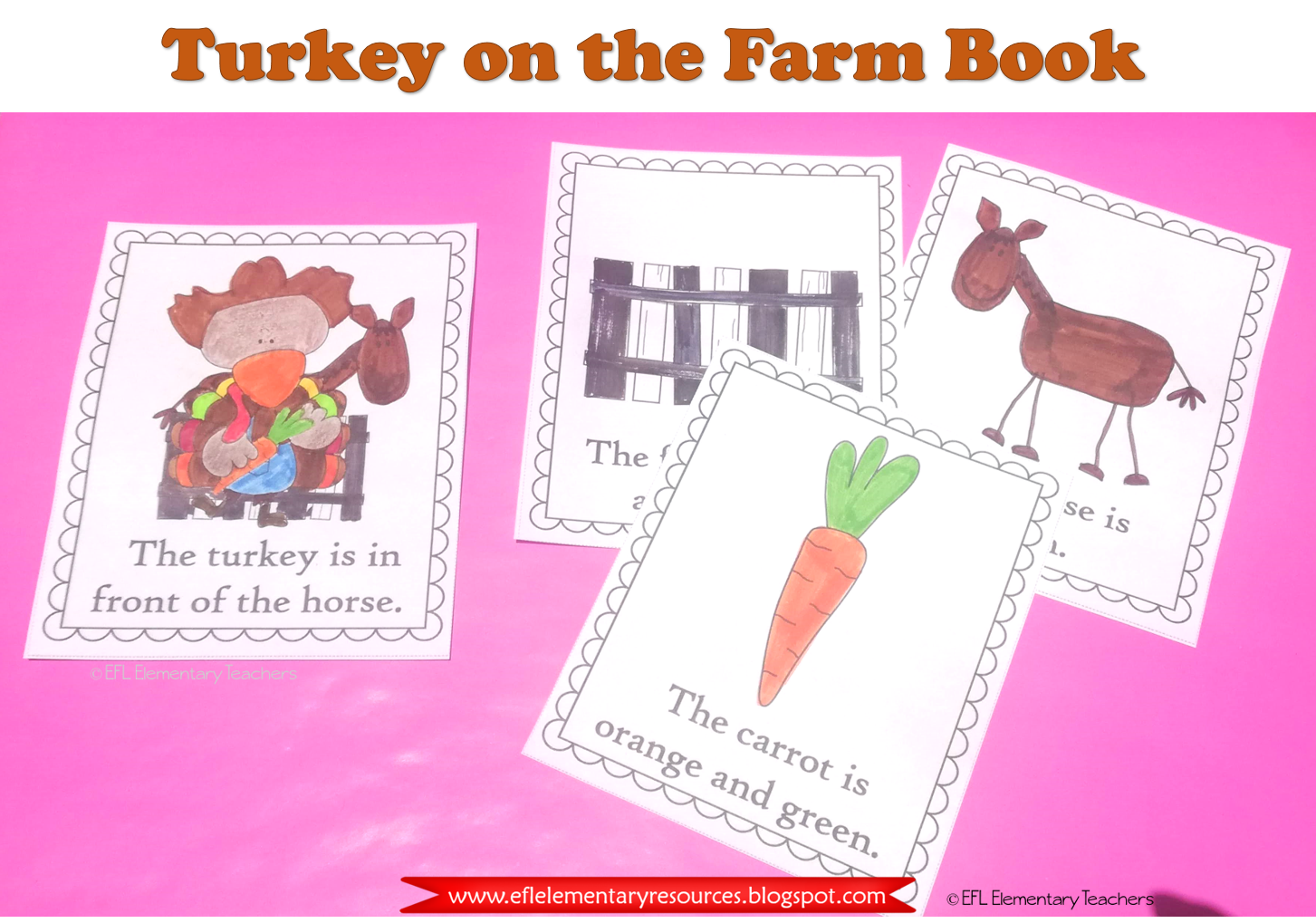 EFL Elementary Teachers: Thanksgiving Printable Book for ESL: Turkey on ...