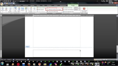 Pengaturan margin dan page number pada format ilmiah IPB 2013