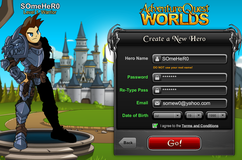 AQW Tips and Tricks: Cara mendaftar AQW (Create New Account)