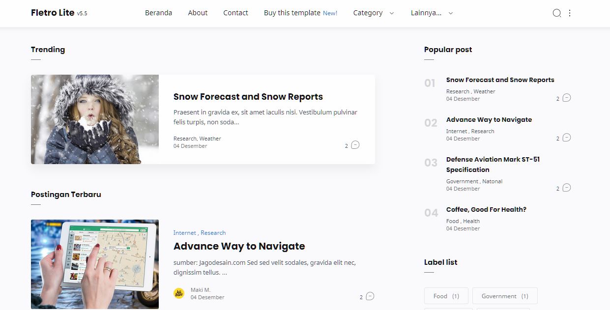 Fletro Lite: Simple Yet Elegant Premium Blogger Theme - SofanMax