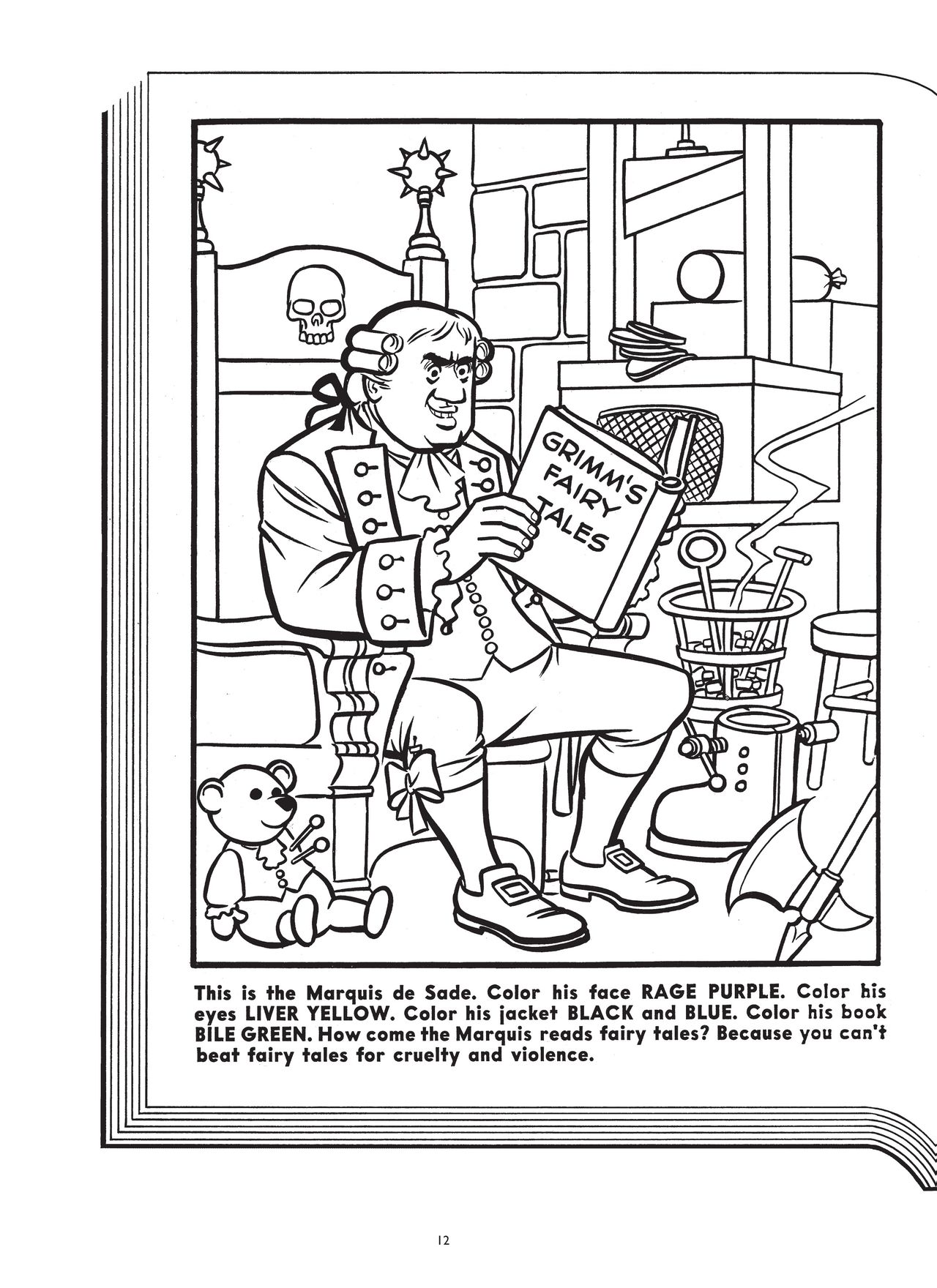 NO MEMORY: MARQUIS DE SADE COLORING BOOK by WALLACE WOOD