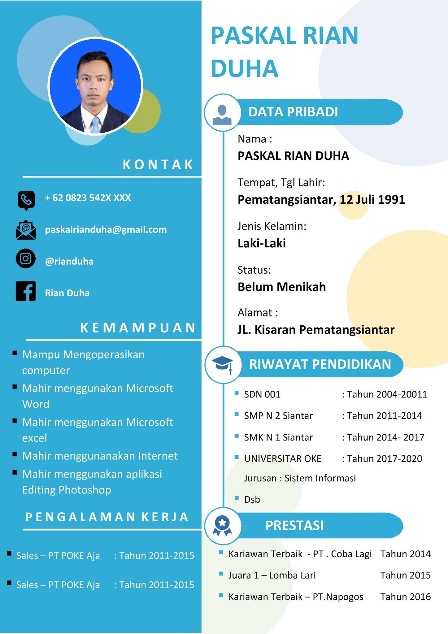20+ Template Cv Untuk Lamaran Kerja Unik, Profesional Dan Gratis - Goliketrik