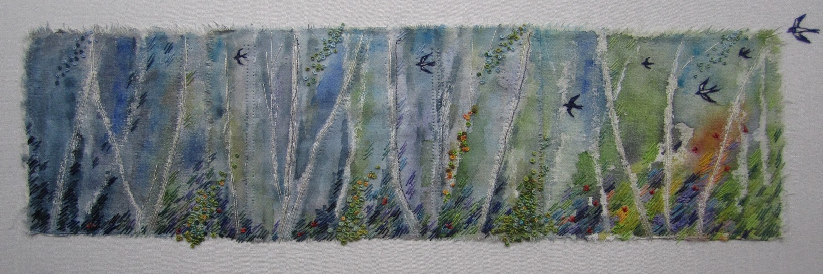 Louise Watson - Textile Artist: Winter into Spring- birds fly in.