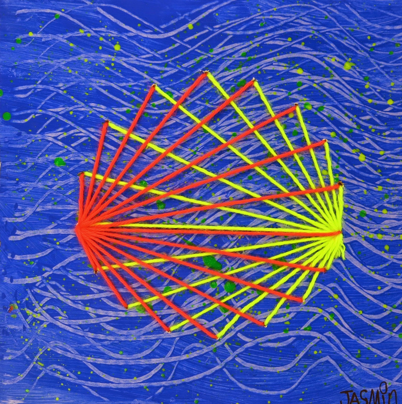 Cassie Stephens: In the Art Room: A String-Stitched Dot for Dot Day!