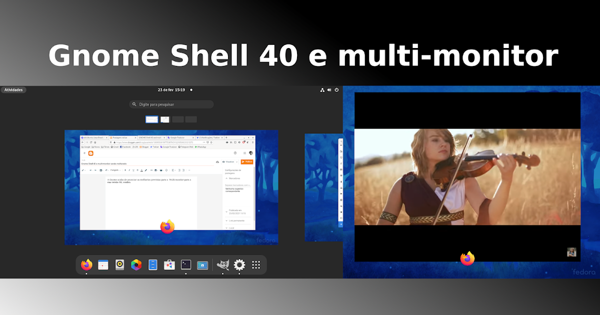 Gnome Shell 40 e multi-monitor sendo melhorado