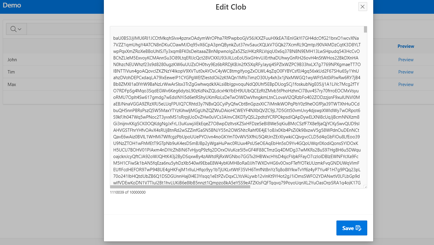 Display and Edit CLOB Content in Oracle APEX