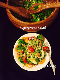 Su'sHealthyLiving: Supergreen Salad with Raspberry Vinaigrette.