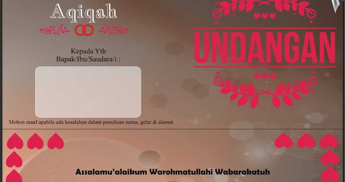 61 Contoh Undangan Aqiqah Cdr Terbaik - Contoh Undangan