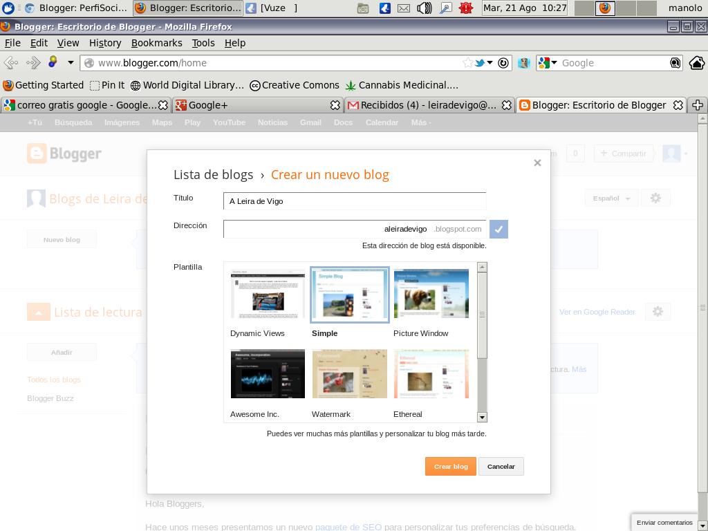 PerfiSociais: Ferramentas Google: Blogger
