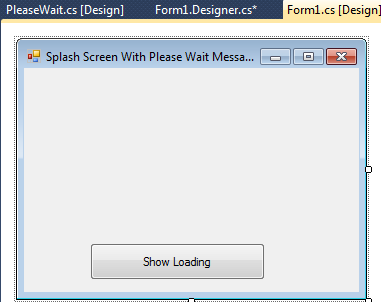 Splash Screen With Please Wait OR Loading Message in C#.net in Windows ...