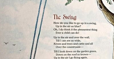 BIRDS & DAFFODILS: "THE SWING" ~ ROBERT LOUIS STEVENSON