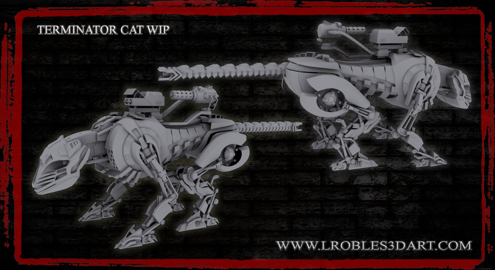 3D WIP: TERMINATOR CAT WIP