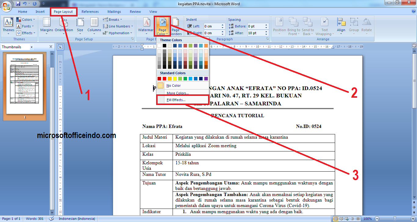 Cara Mengganti Warna Background di Microsoft Word - Blogger Toraja