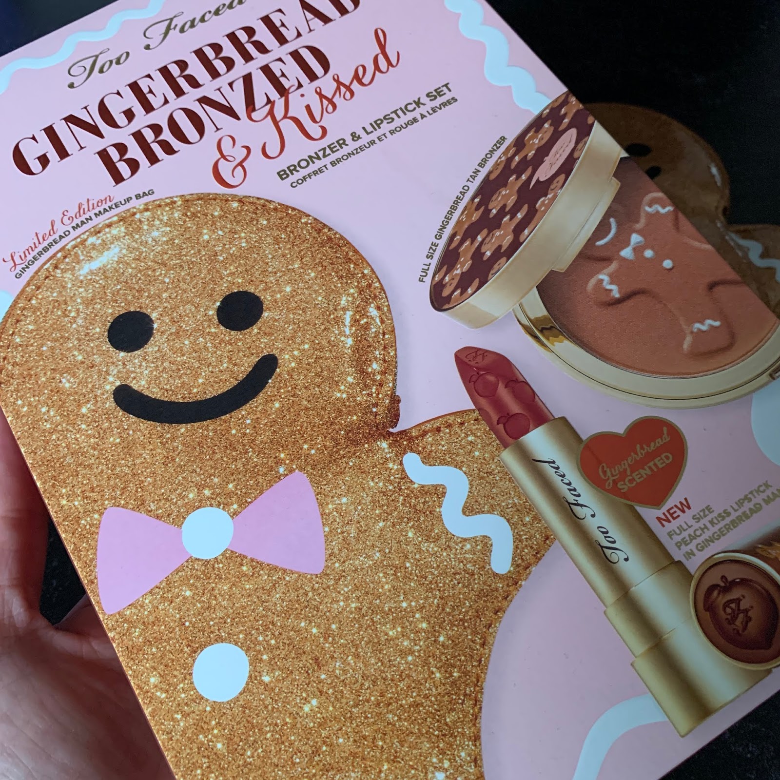 Too Faced Gingerbread Bronzed & Kissed Bronzer & Lipstick Set Review ...