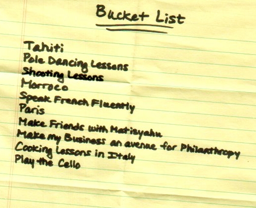 Modern Day Events: My Bucket List