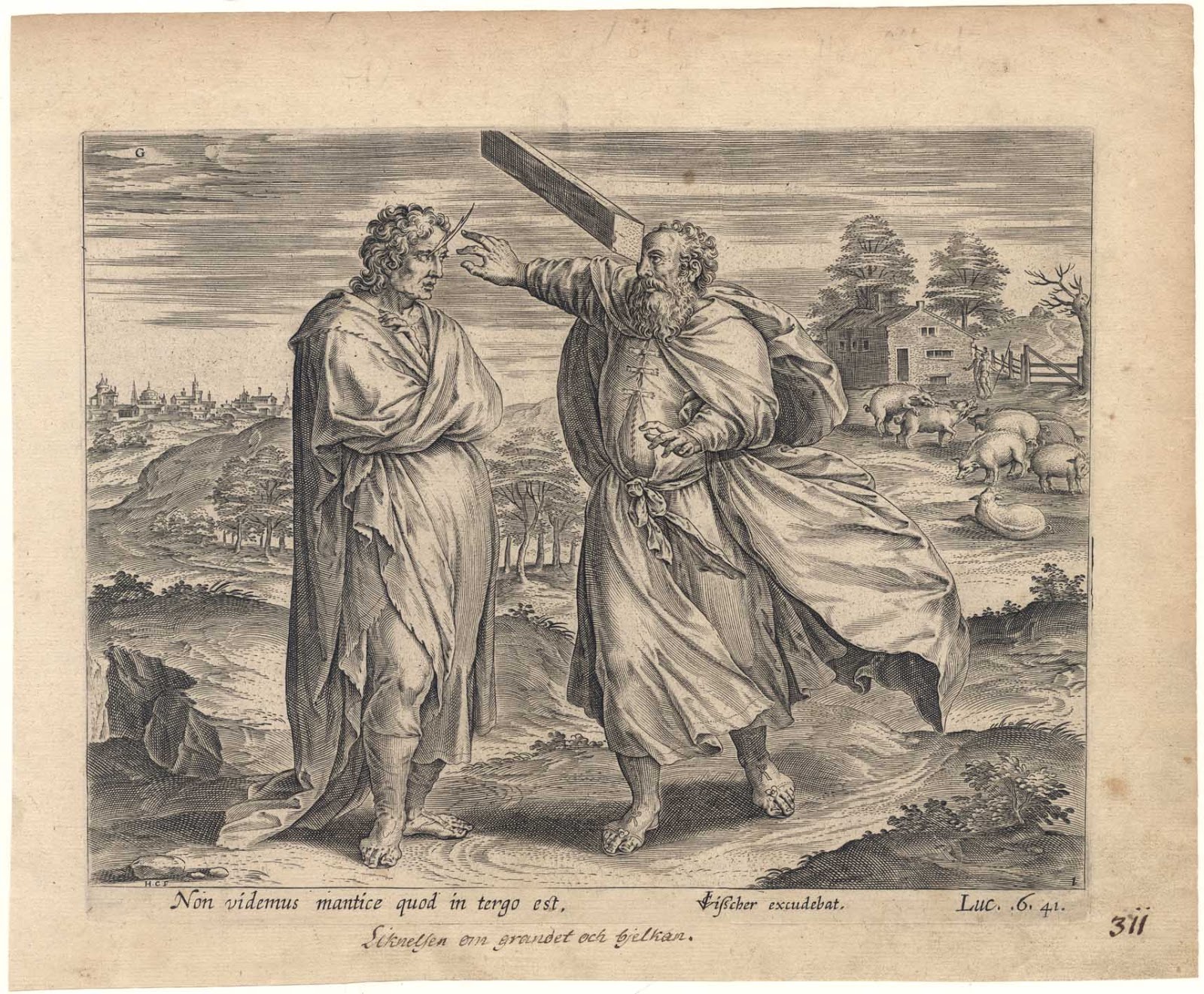 Prints and Principles: Jan Collaert’s engraving, “The Parable of the Mote and the Beam”, after ...